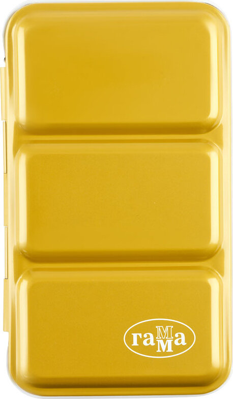 2 шт. Пенал для акварели металлический Гамма, 12 кювет, золото