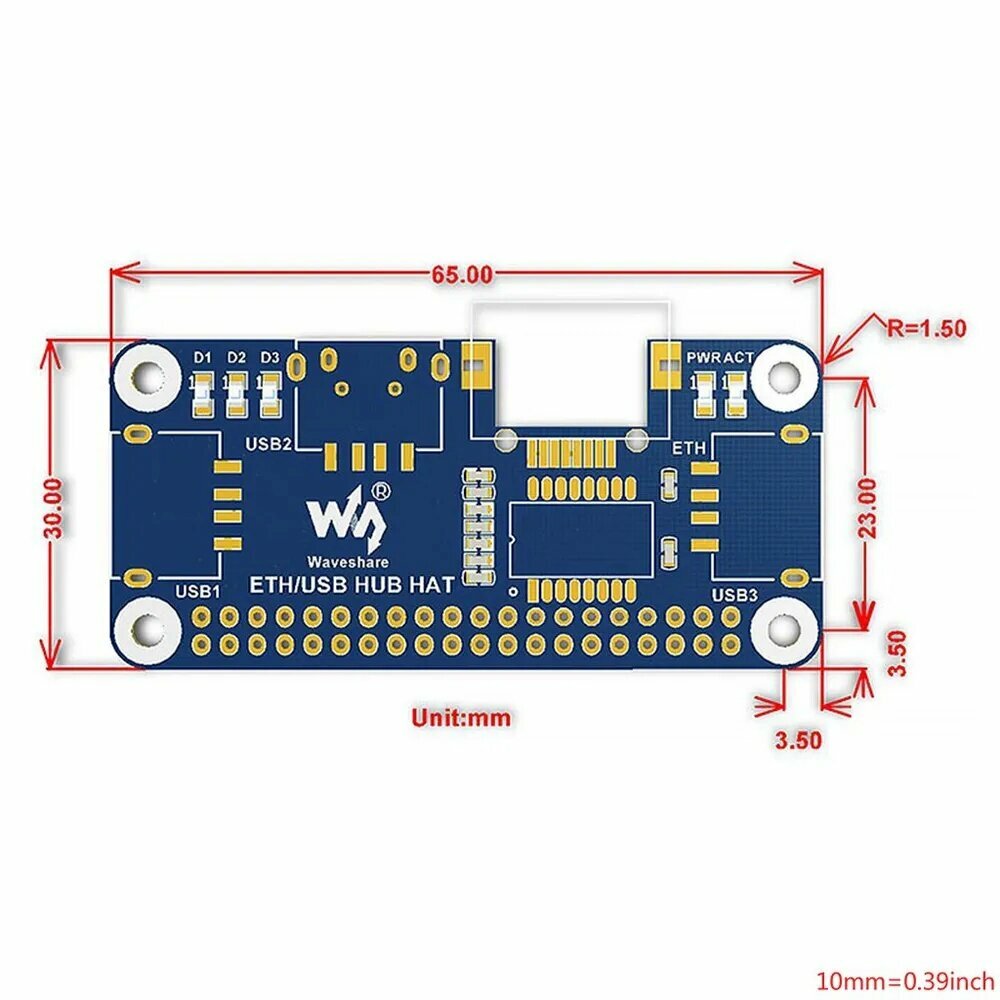 USB-Ethernet HUB для Raspberry Pi 4B/Zero W — фото 1