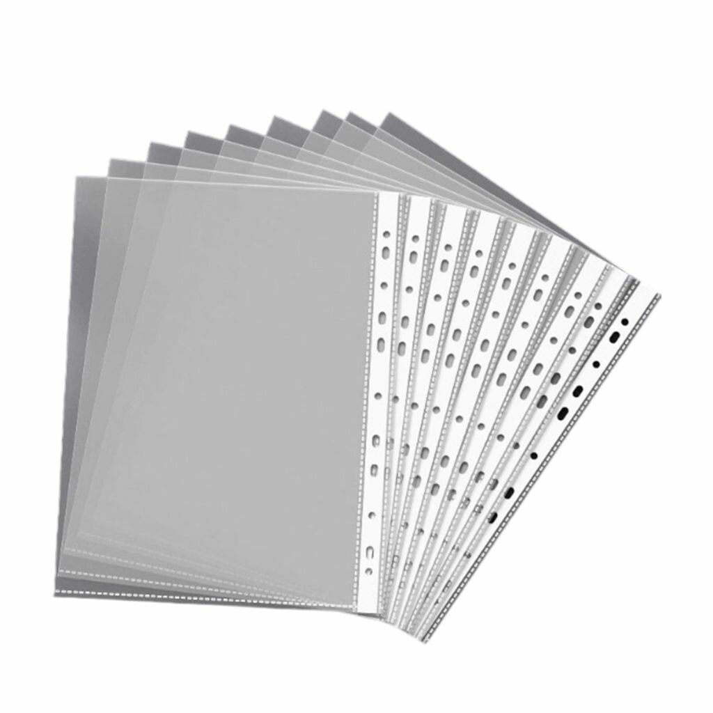 50 шт, прозрачный пакет для вкладышей с 11 отверстиями, пленка защиты данных документов, водонепроницаемая сумка хранения документов-утолщенная 6C