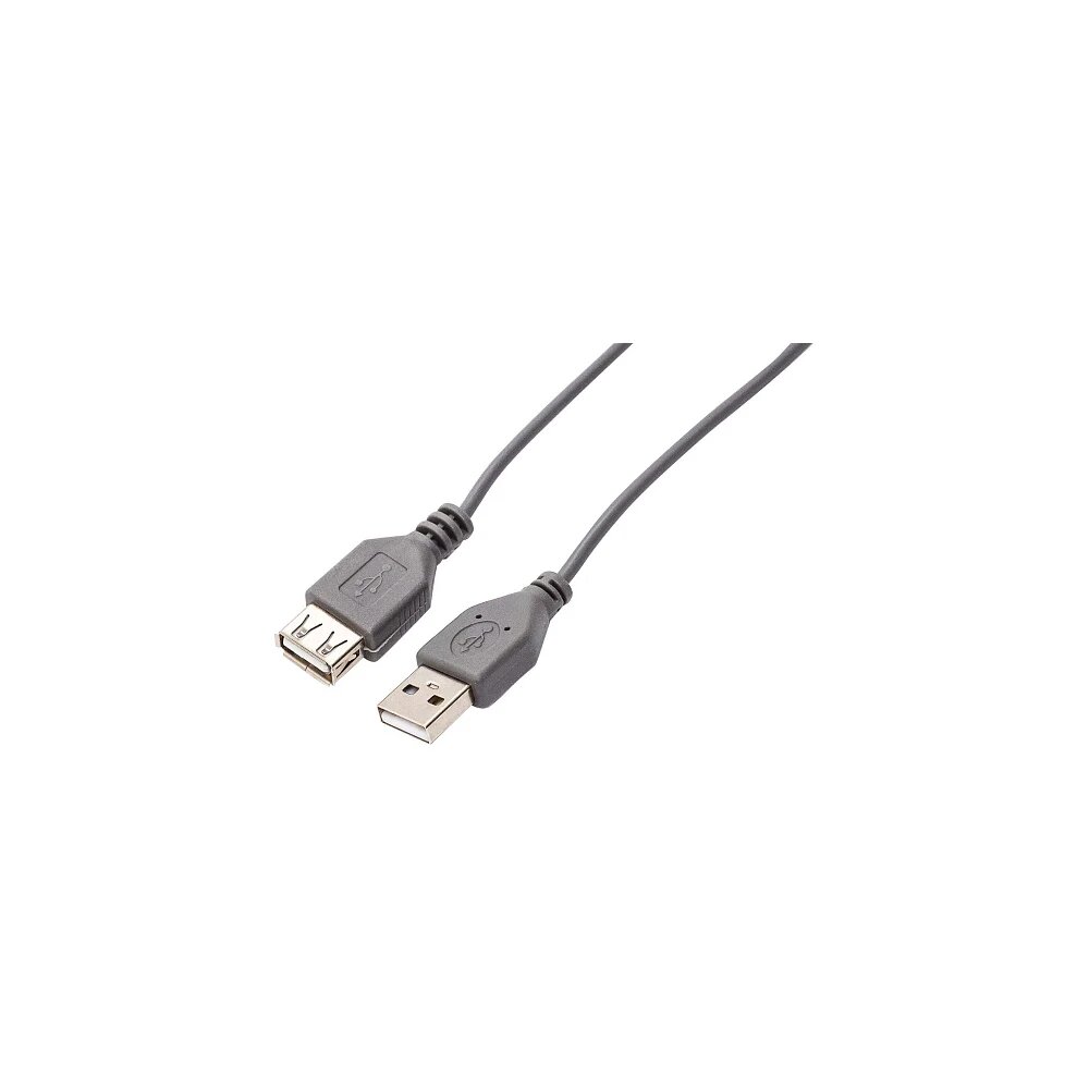 Интерфейсный кабель Filum usb 2,0 1,8 м, usb 2,0, серый, разъемы: usb a male-usb a female, пакет