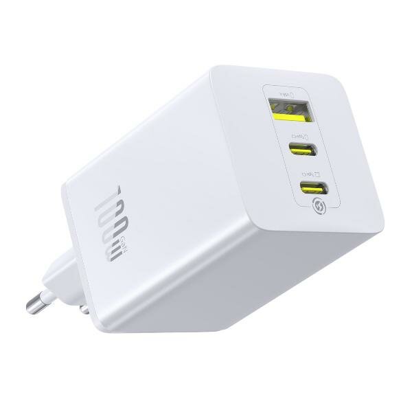 Сетевое зарядное устройство Baseus EnerFill FE11 Fast Charger 2C+U 100W Moon White