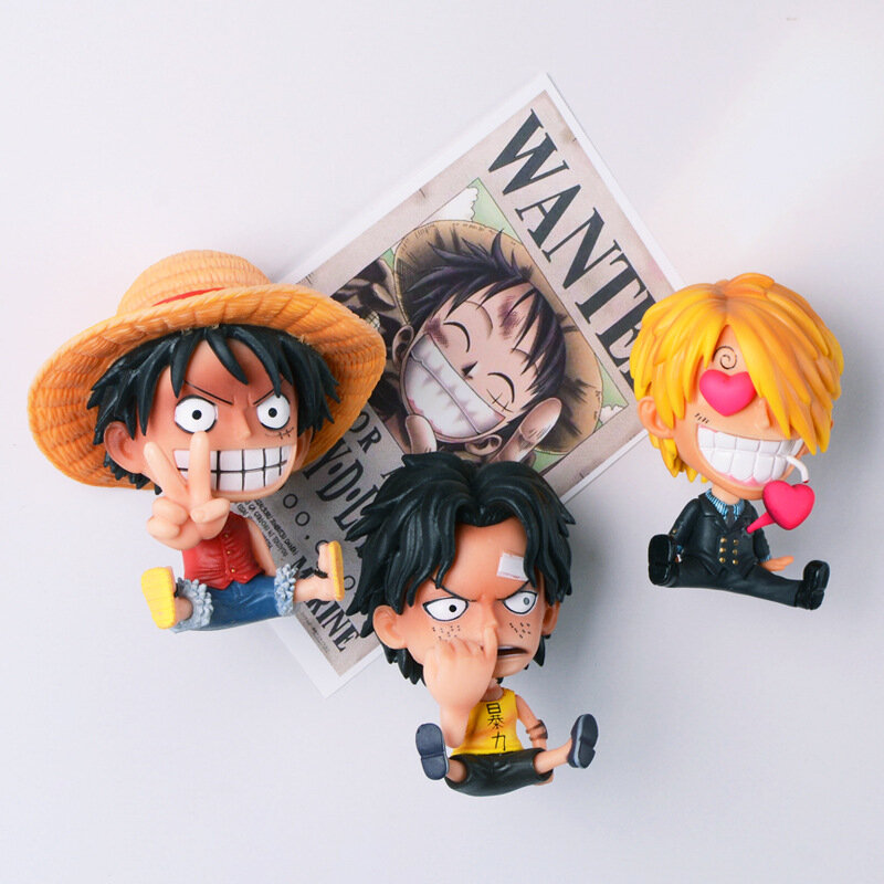 3D магнит на холодильник One Piece, Луффи в соломенной шляпе, магнитный стикер, персонализированный аниме, креативный милый магнитный стикер