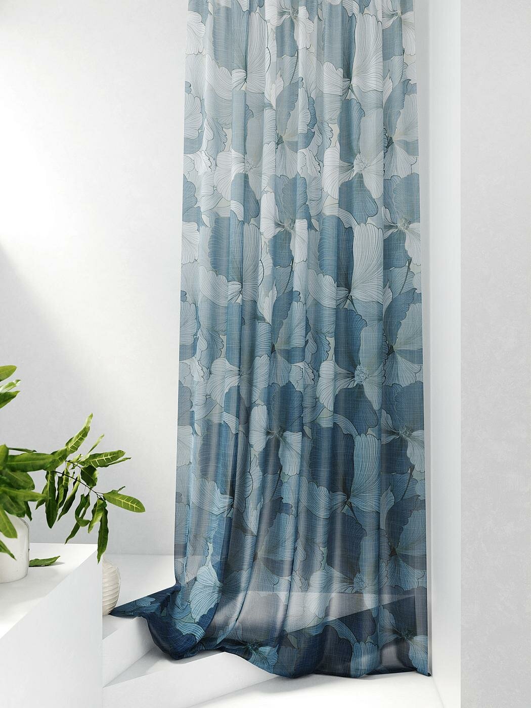 Штора для спальни и гостиной готовая 150x260 см с рисунком (589075-260)