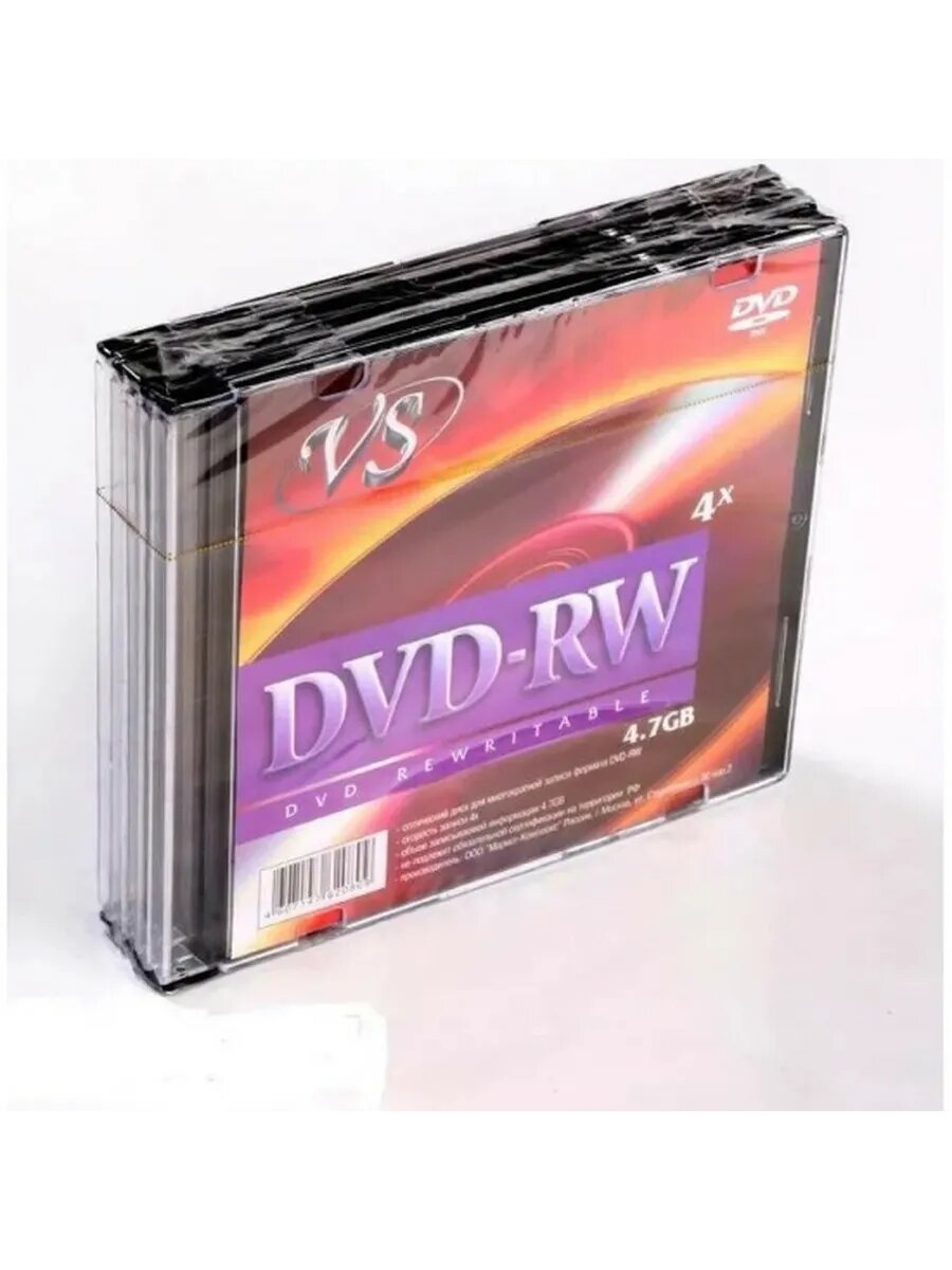 Диски DVD-RW 4,7 GB 4x SL/5 (VSDVDRWSL501) (620816)