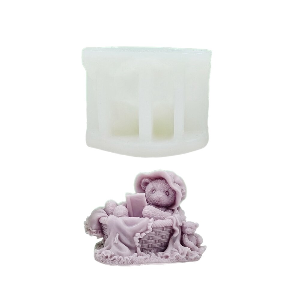 Силиконовая форма для шоколадного торта ручной работы и изготовления мыла, свеча с медведем-животным