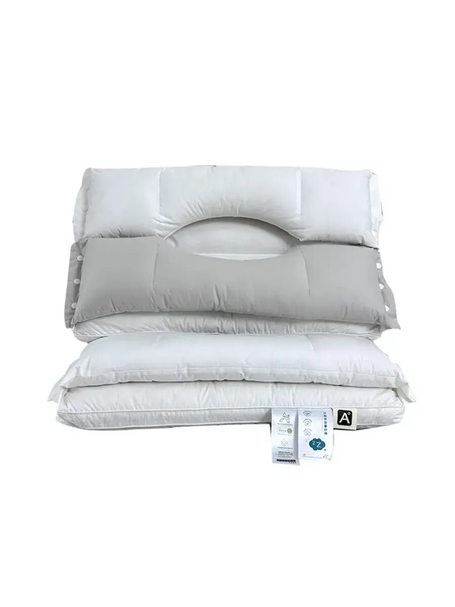 Подушка для сна с защитой шеи, средняя, 2 шт, 60x40x1