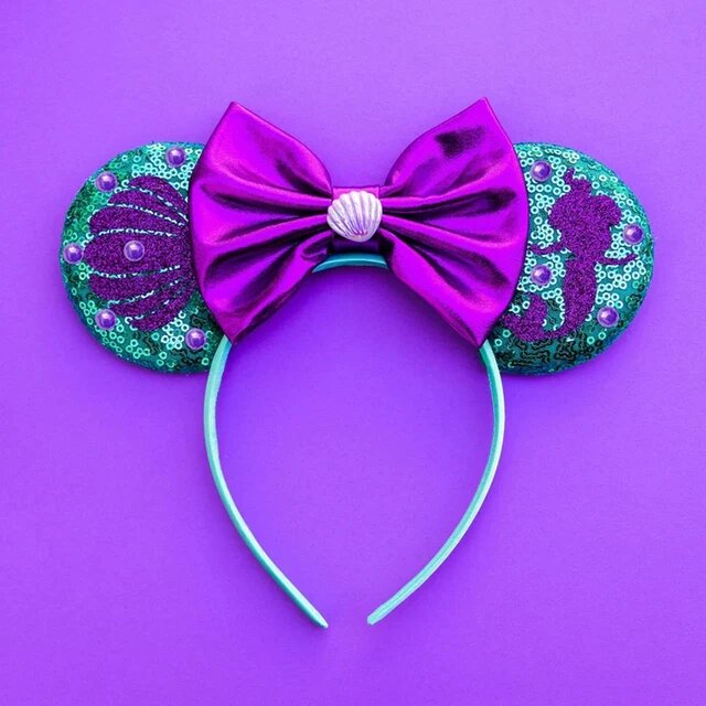 Повязки на голову с ушками Микки Мауса от Disney, аксессуары для волос для вечеринок для девочек и женщин, повязки на голову с Минни Маус, детские повязки на голову с бантиками и пайетками, подарки.