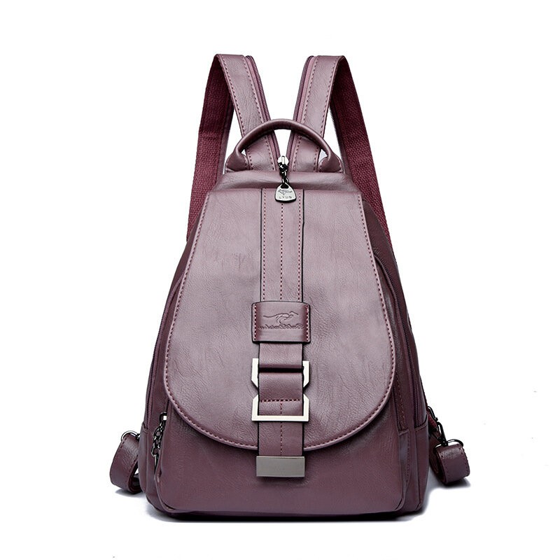 2025 Backpack Women's Two-Purpose Personalized Small Backpack Trendy Korean Soft Leather Front Shoulder Bag Multi-Purpose Travel Chest Bag