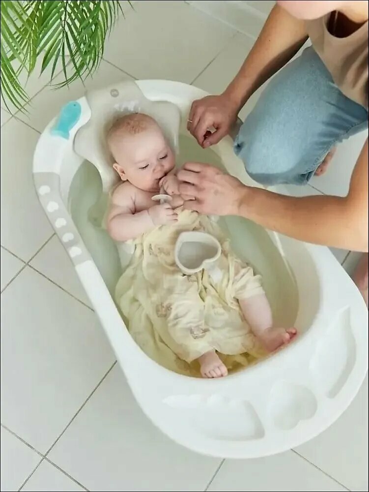 34005, Ванночка для купания новорожденных "Bath Comfort", 40л, ванна с горкой, детская ванночка с ковшом