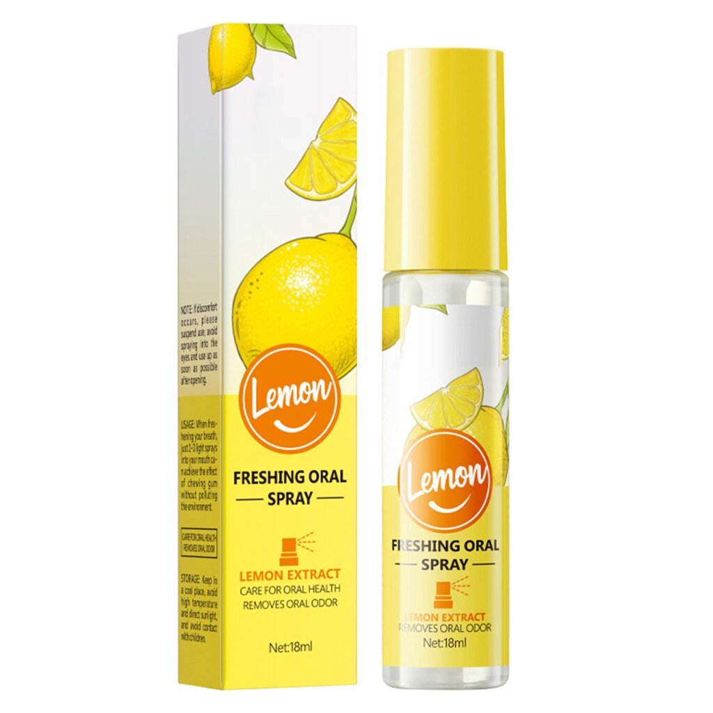 1 флакон свежего спрея для полости рта с лимоном