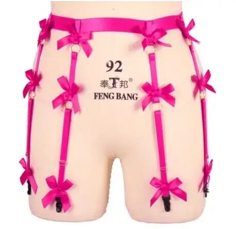Розовые подвязки для чулок Lingerie Harness