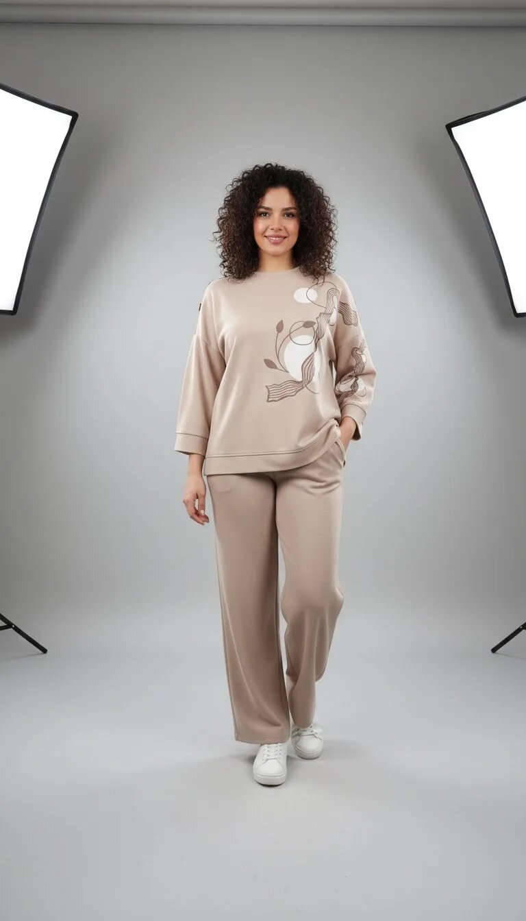 Комплект одежды Костюм с брюками кашемировый капучино