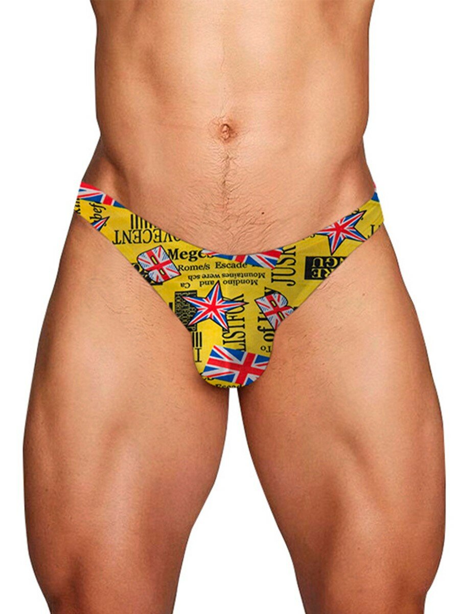 Мужские трусы брифы желтые с принтом ADANNU AN7302-13 L (48)