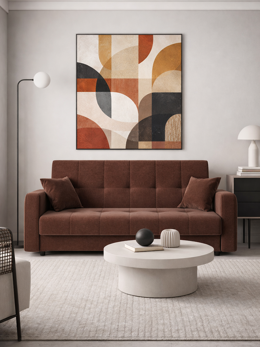 Диван-книжка Версаль 140х190 см, прямой, раскладной, велюр Дрим шоколад