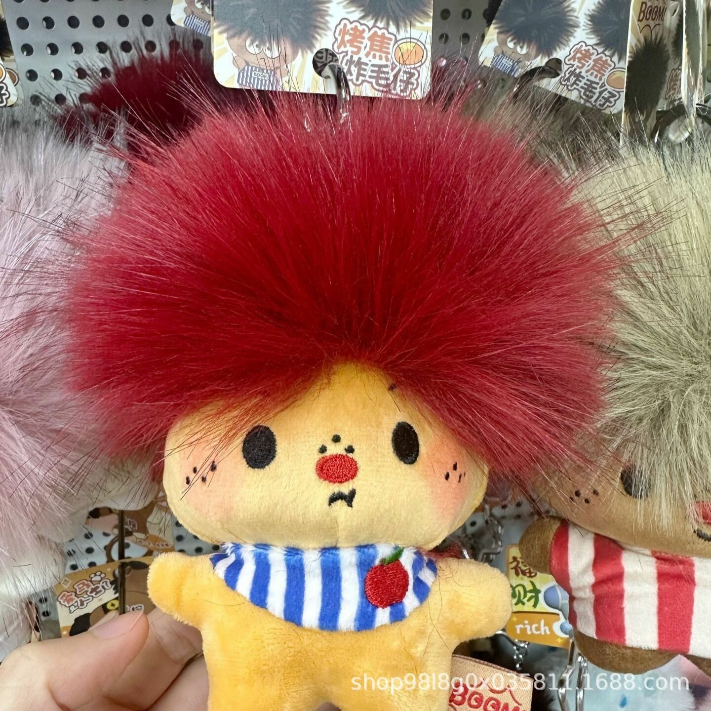 Уродливая милая необычная сгоревшая кудрявая плюшевая кукла-брелок, модная очаровательная афро-кукла, подвеска для сумки