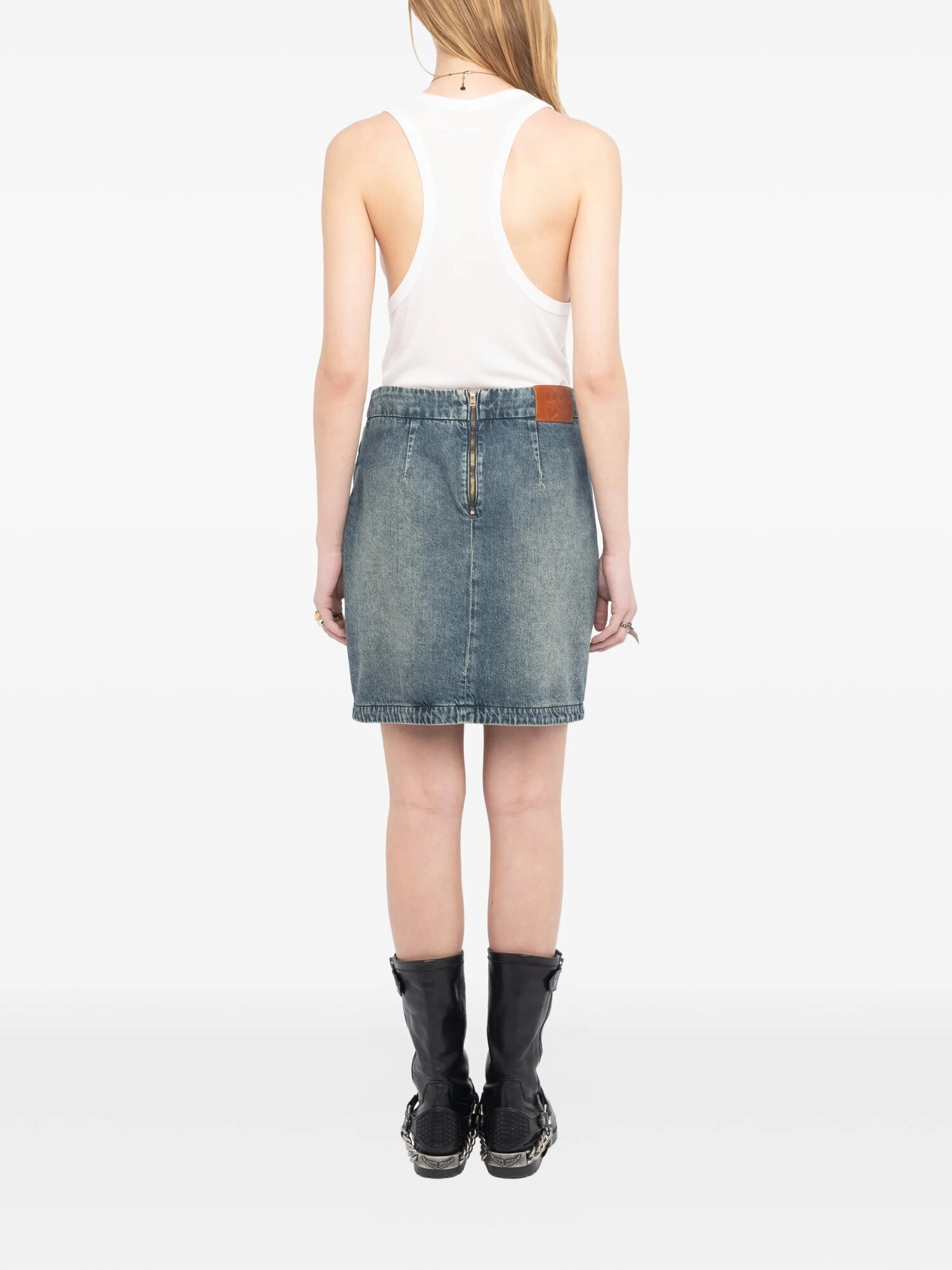 Юбка ZADIG & VOLTAIRE Denim wrap mini skirt, размер 36, blue — фото 1