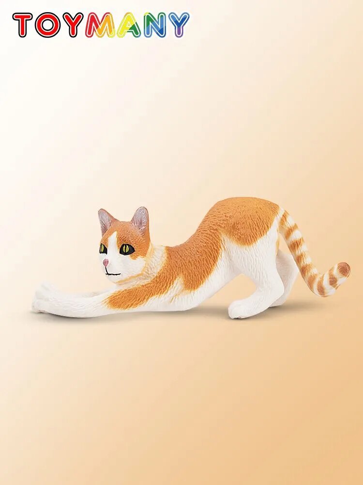 Toymany фигурки домашних животных, Мини-растяжка Рыжего и белого кота, подарок для детей