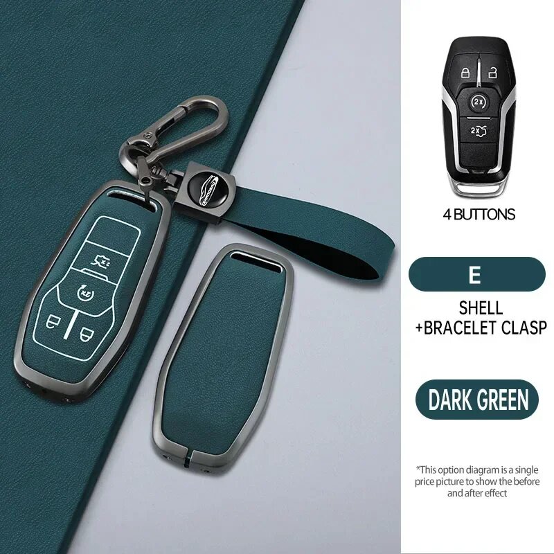 4 5-кнопочный автомобильный брелок из сплава, чехол-держатель для Ford Fusion Explorer Mustang Edge F-150 Mondeo для Lincoln MKZ MKC MKX