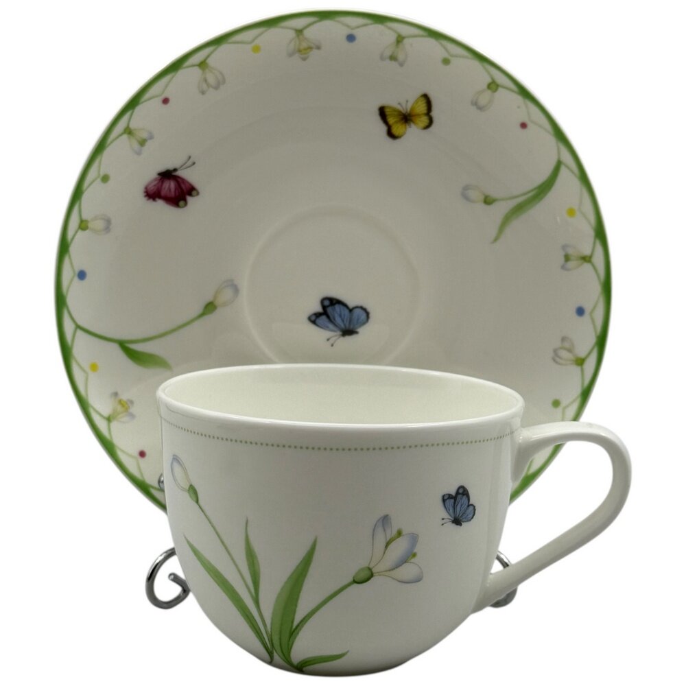 Чайная пара "Colourful Spring" 2 кружки и два блюдца, 200 мл, фарфор, 2020-2022 гг, Villeroy & Boch, Германия