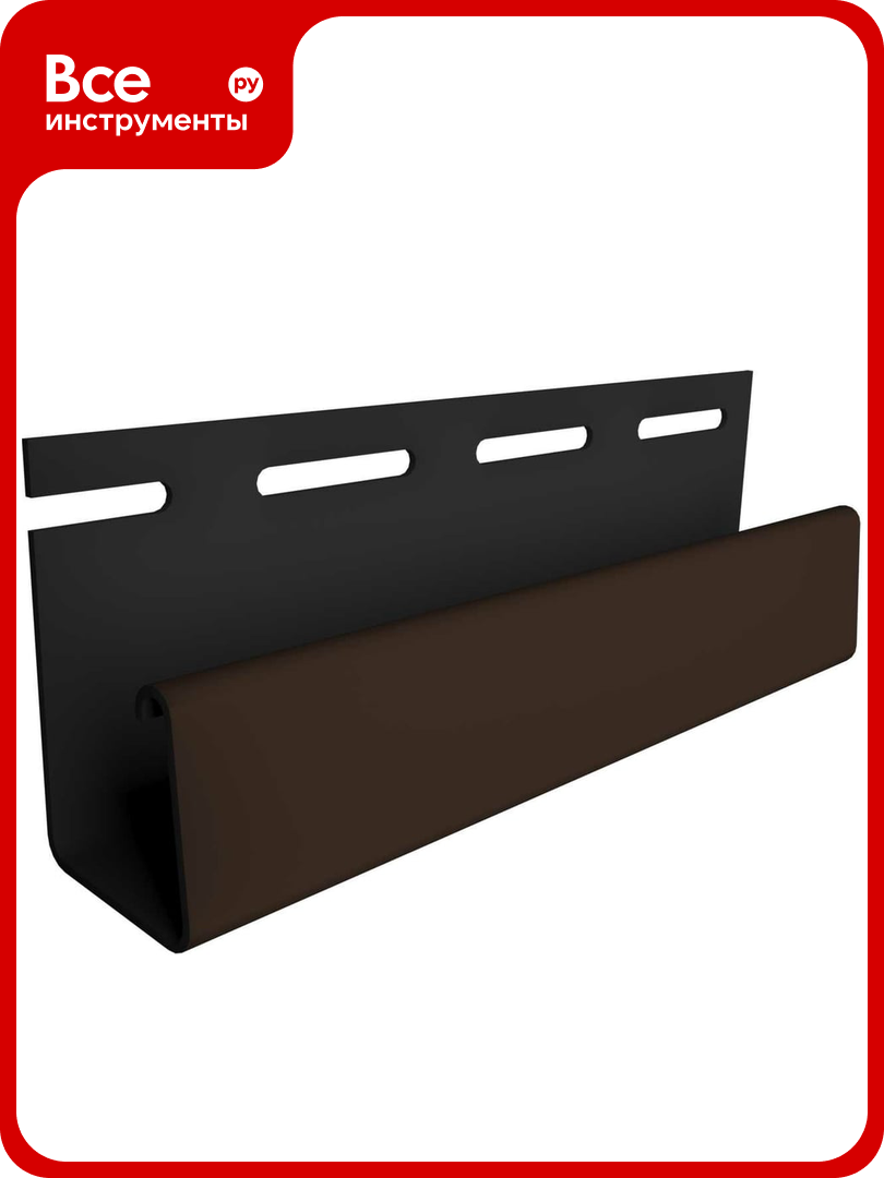 Профиль DOCKE J18 шоколадный PFPF-1193 из ПВХ с поддеревянным декором, скрытый способ монтажа, гладкая поверхность