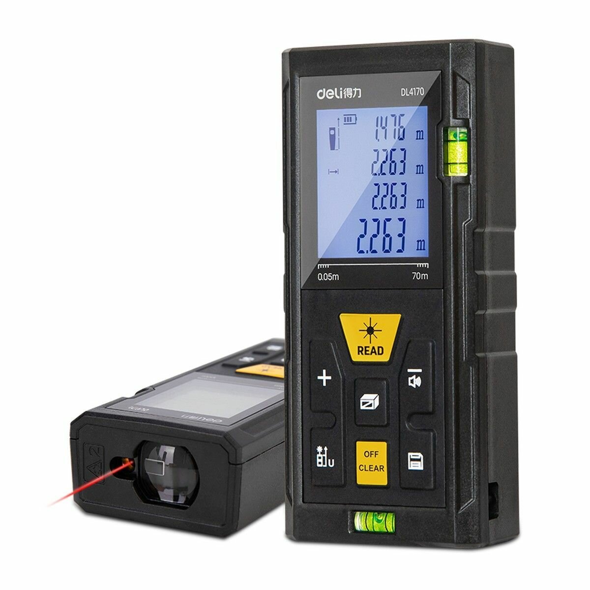 Лазерный дальномер Deli DL4170 Диапазон измерения 0,05;80м, точность измерения 3мм