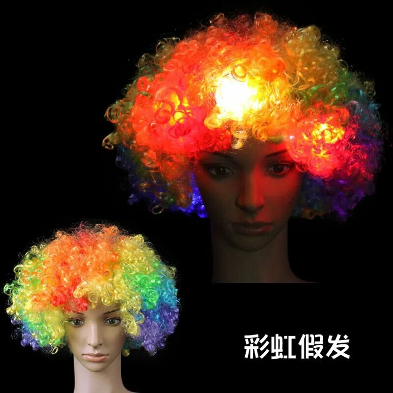LED Кудрявый Парик Стиль E, Светящийся