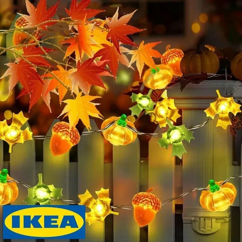 IKEA Электрогирлянда интерьерная 10 ламп, 2 м, питание Съемный аккумулятор, 1 шт