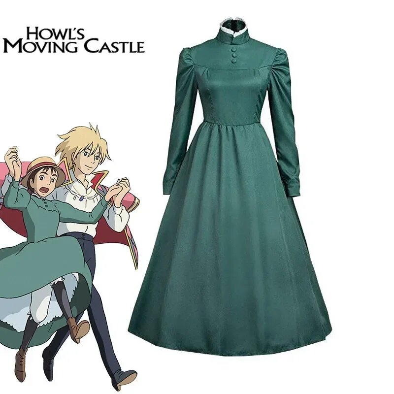 Косплей костюм Софи из фильма "Ходячий замок Хаула" S, Green Dress