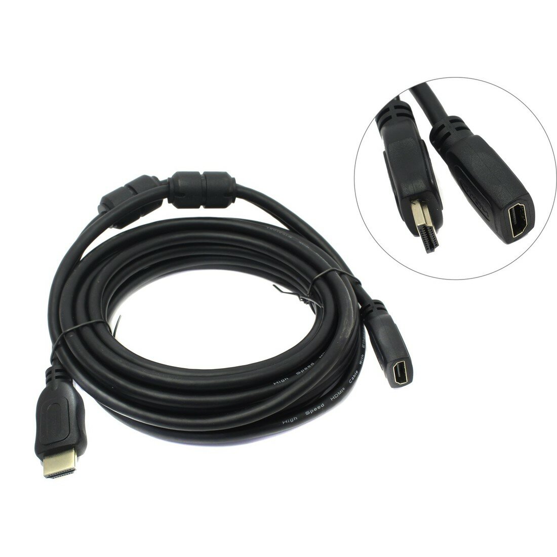 Кабель HDMI - HDMI, 5 м, Telecom (TCG200MF-5M), OEM-test черный