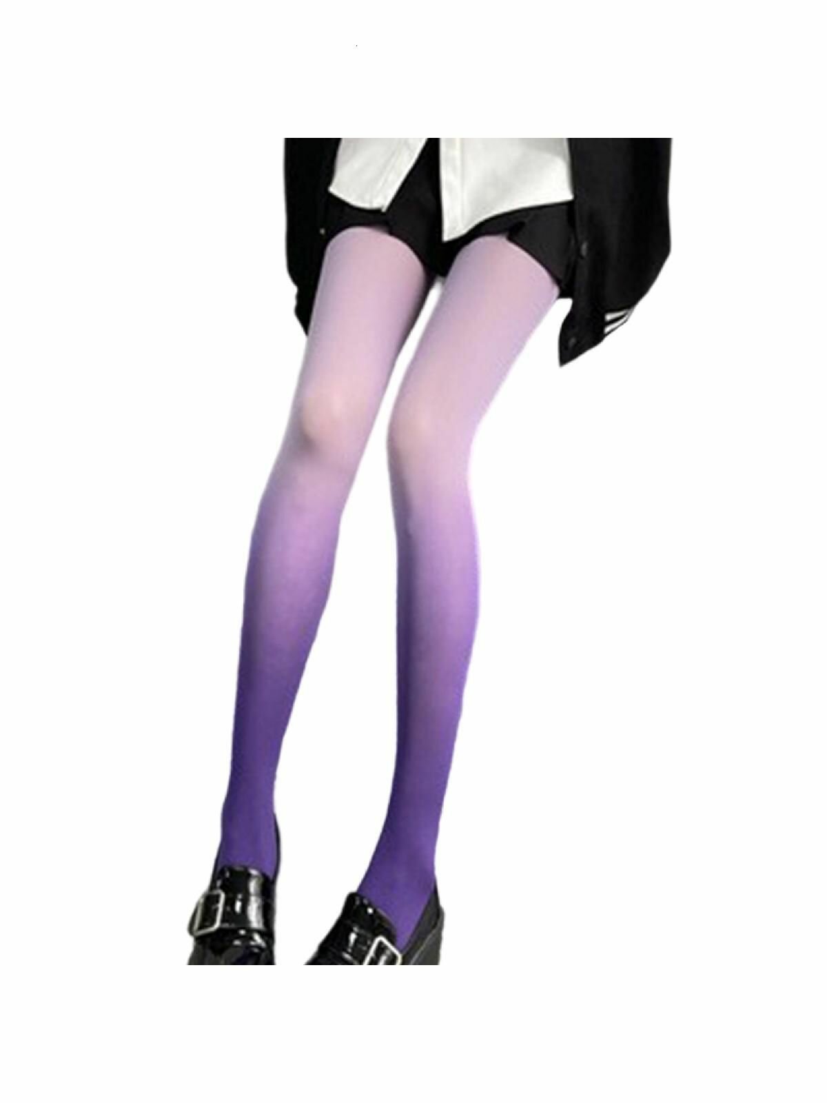 Женские колготы с радужным градиентом, Бархатно-фиолетовый