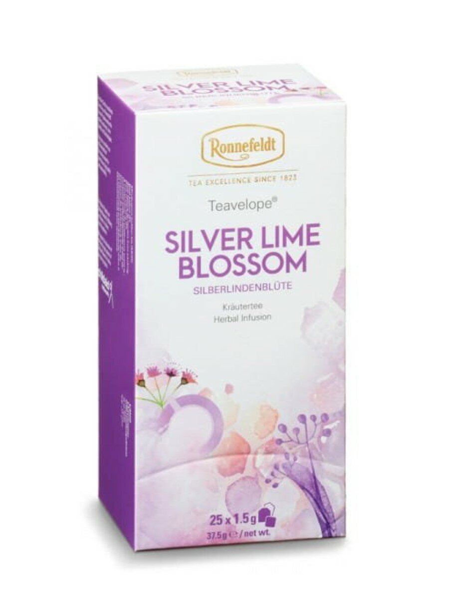 Ronnefeldt Чай Teavelope Silver Lime Blossom травяной Цветок серебристой липы в пакетиках, 25 шт. х 2.5 г.