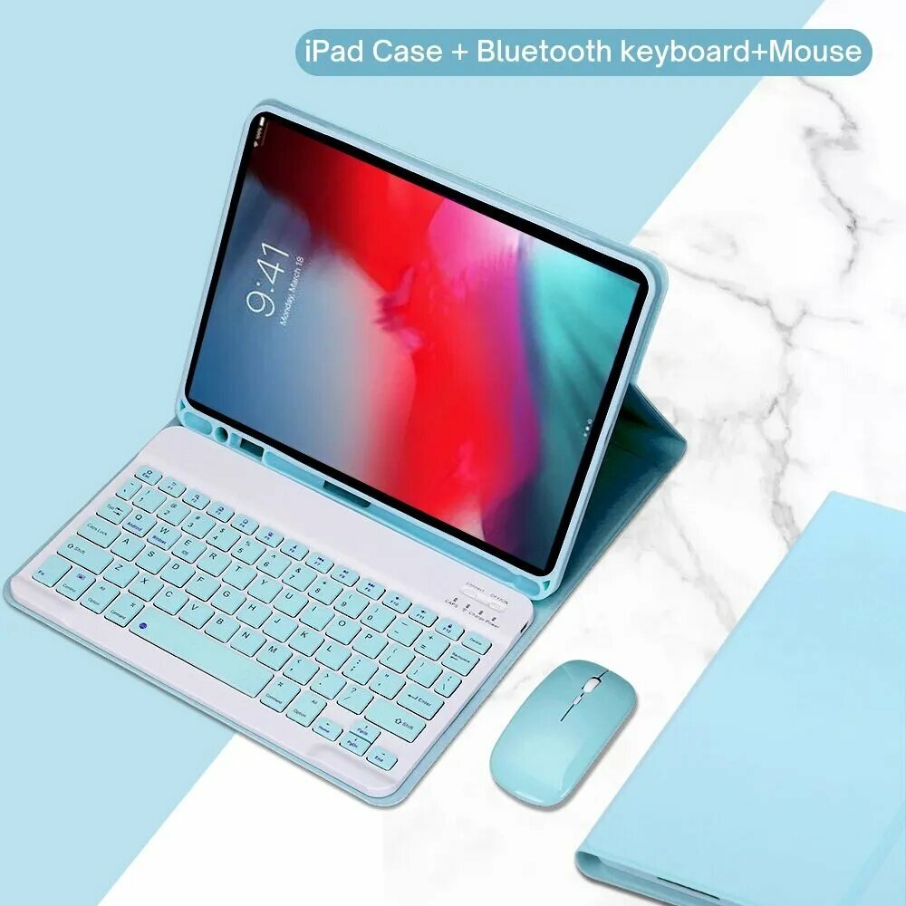 Подходит для iPad mini4/5 7,9-дюймовый защитный чехол для планшета + съемная русская клавиатура Bluetooth + беспроводная мышь