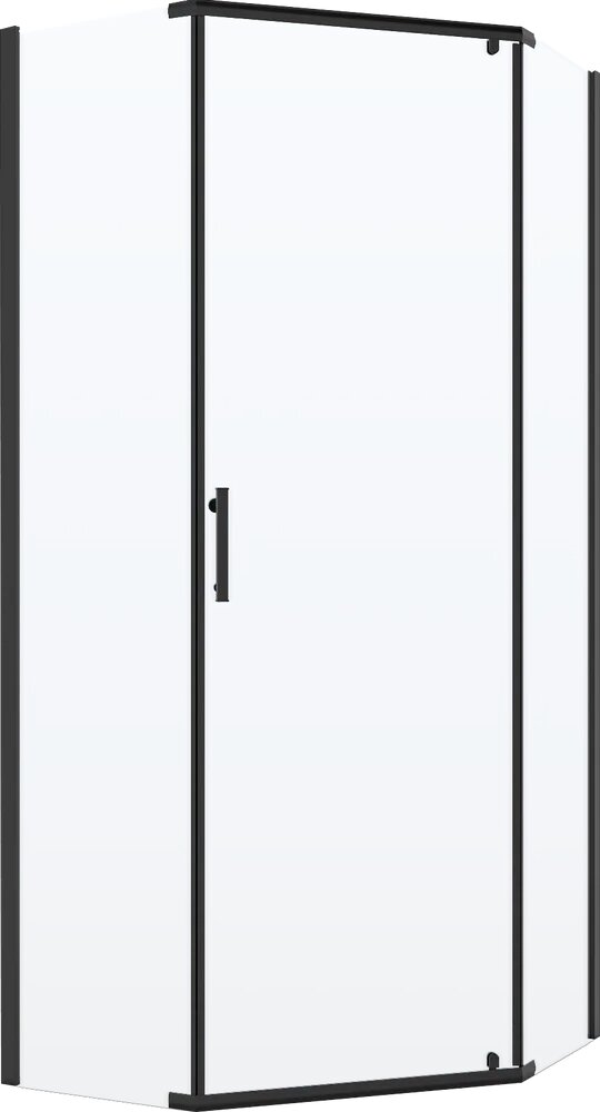 Душевой уголок Niagara Nova NG-6834-08 BLACK без поддона, стеклянный, черный, 100x100, с распашными дверями, пятиугольный
