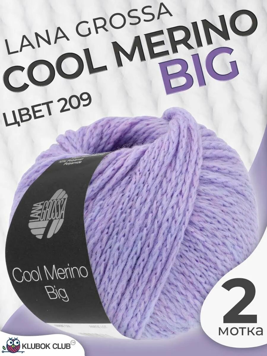 Пряжа для вязания Lana Grossa Cool Merino Big шнурок, цвет 209, 2 мотка
