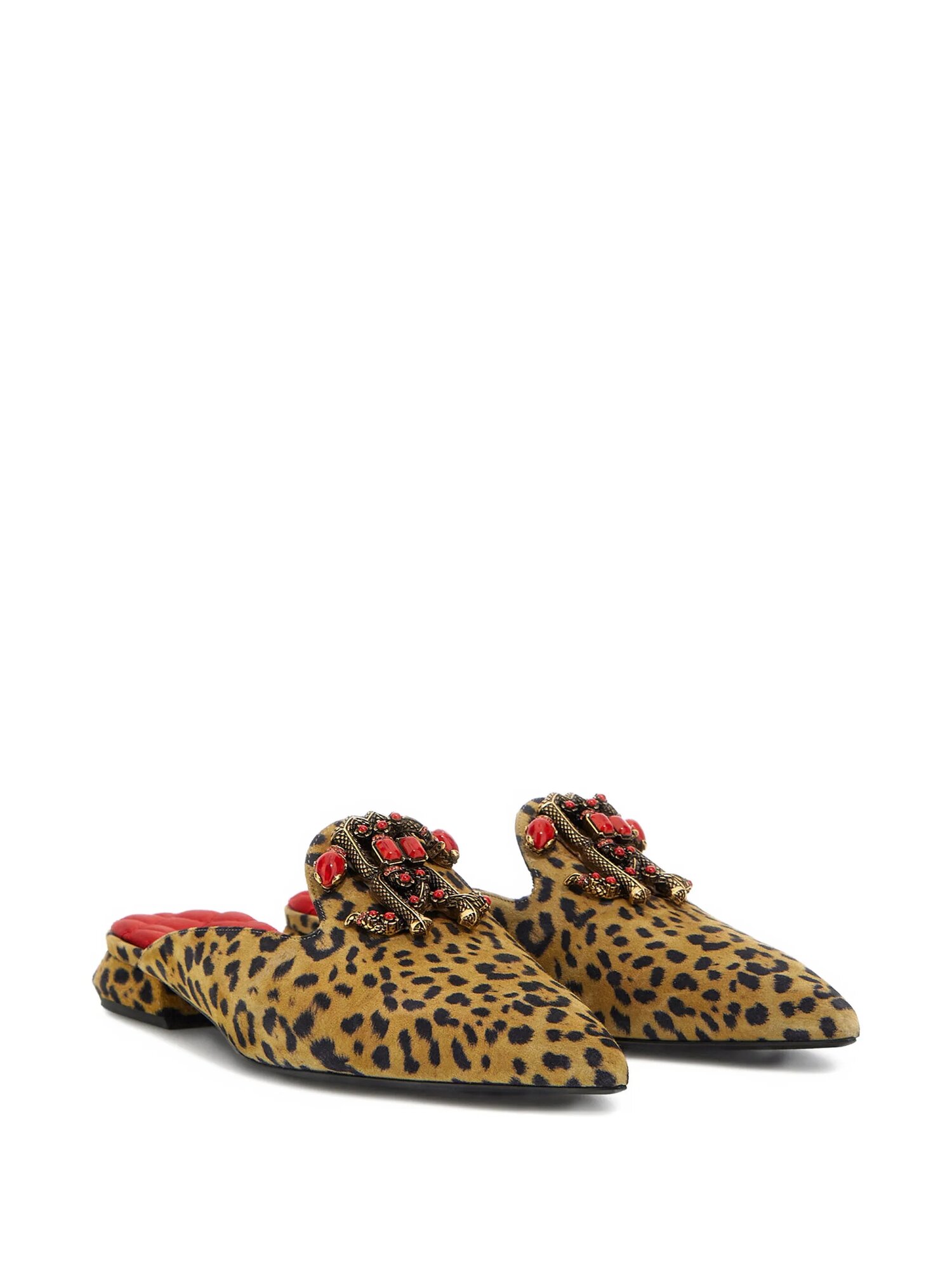 Мюли Roberto Cavalli Leopard embellished mules, размер 36, brown — фото 1
