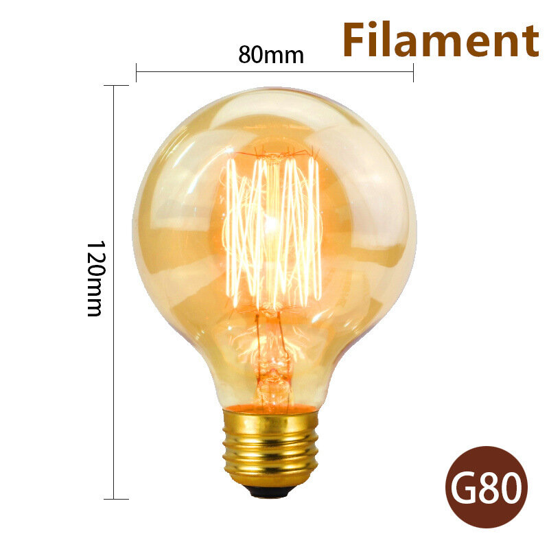 Винтажная лампа с вольфрамовым нитью, светодиодная лента с теплым светом, энергосберегающая антикварная лампа Эдисона, креативная декоративная лампа с шелковым нитью