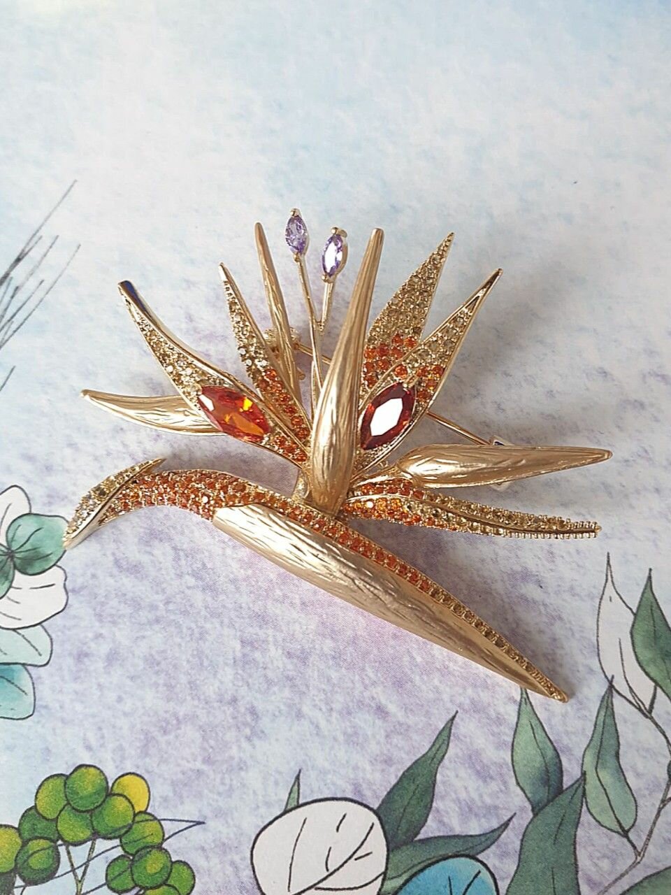 Брошь, кошачий глаз синтетический