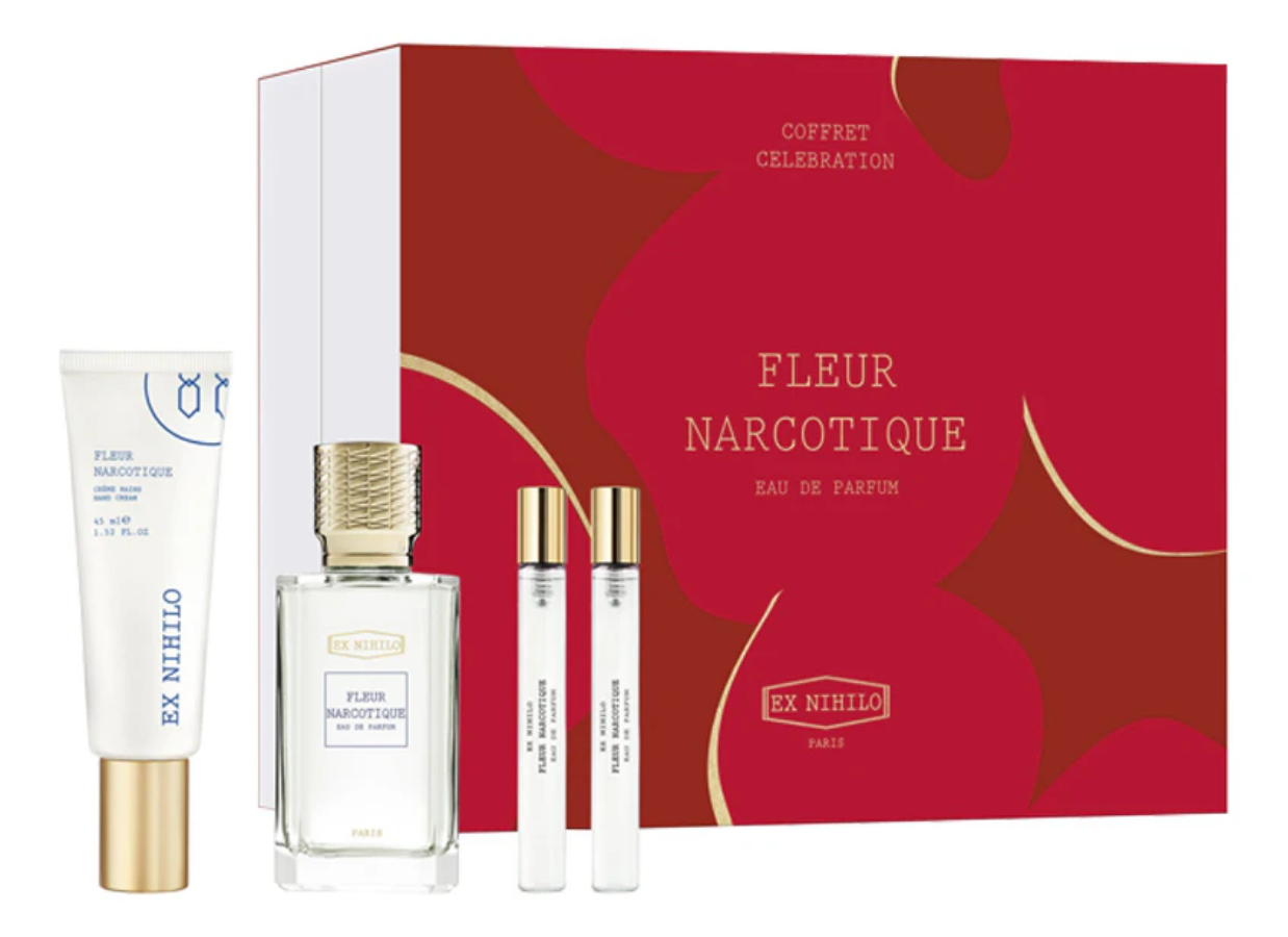 Парфюмерный набор Ex Nihilo Fleur Narcotique, женская, 2014 г, парфюмерная вода 100 мл + 2x7.5 мл + крем для рук 45 мл