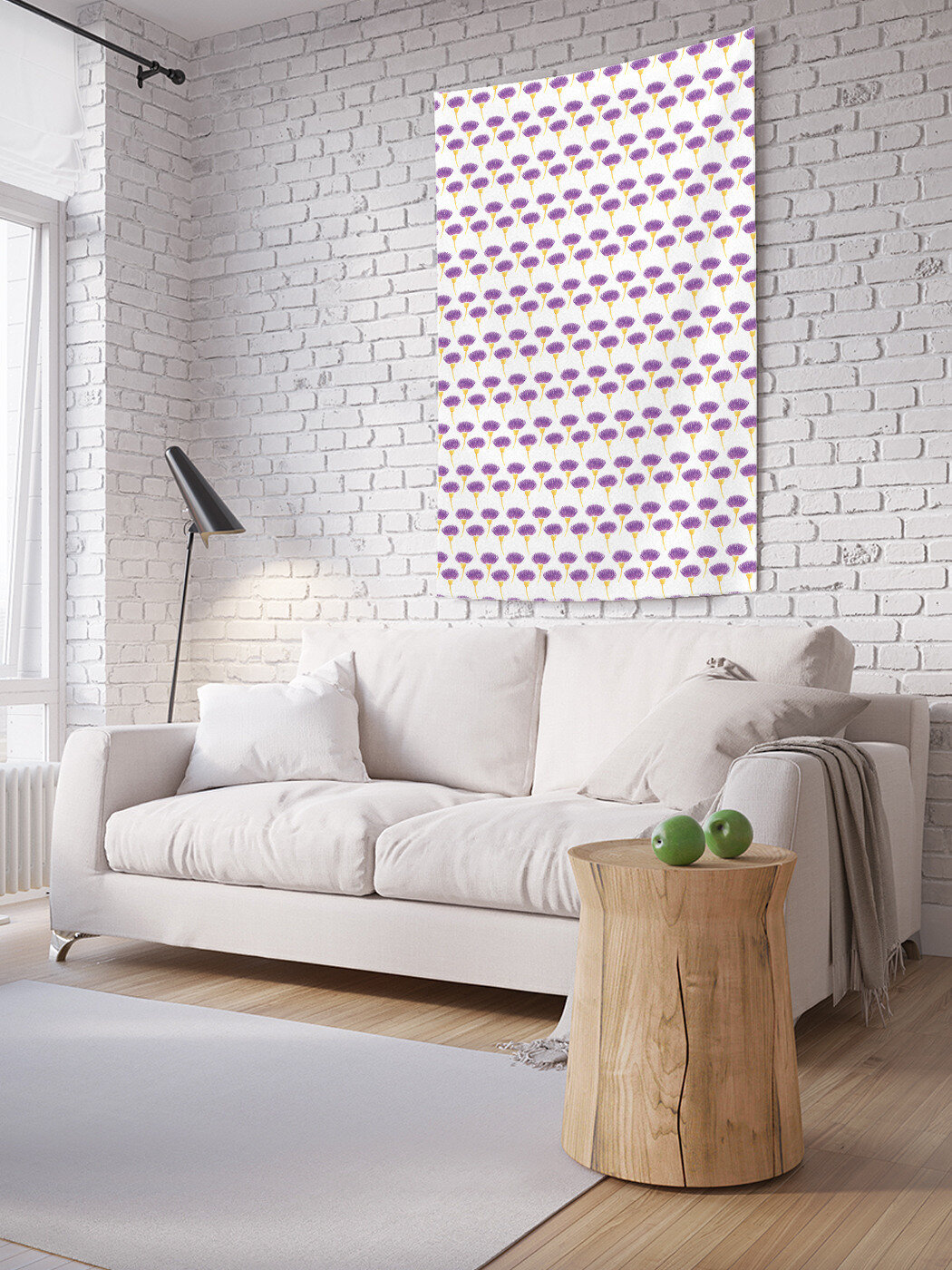 Вертикальное фотопанно на стену JoyArty "Соцветия чертополоха", из ткани, 100х150 см