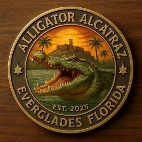 Сувенирная монета Alcatraz Алькатраз крокодил злой