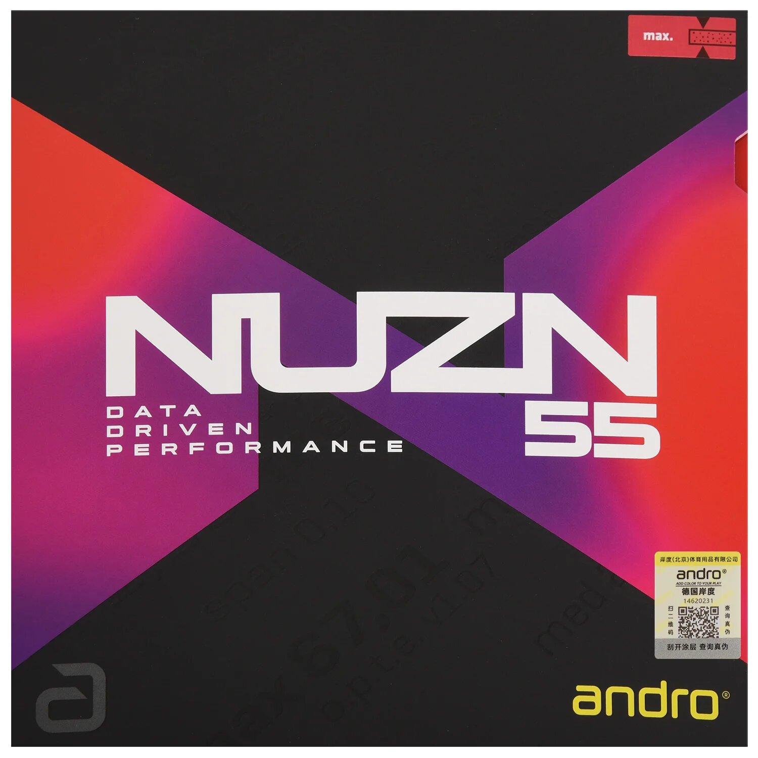 Накладка для настольного тенниса Andro N55 NUZN N55 RED MAX