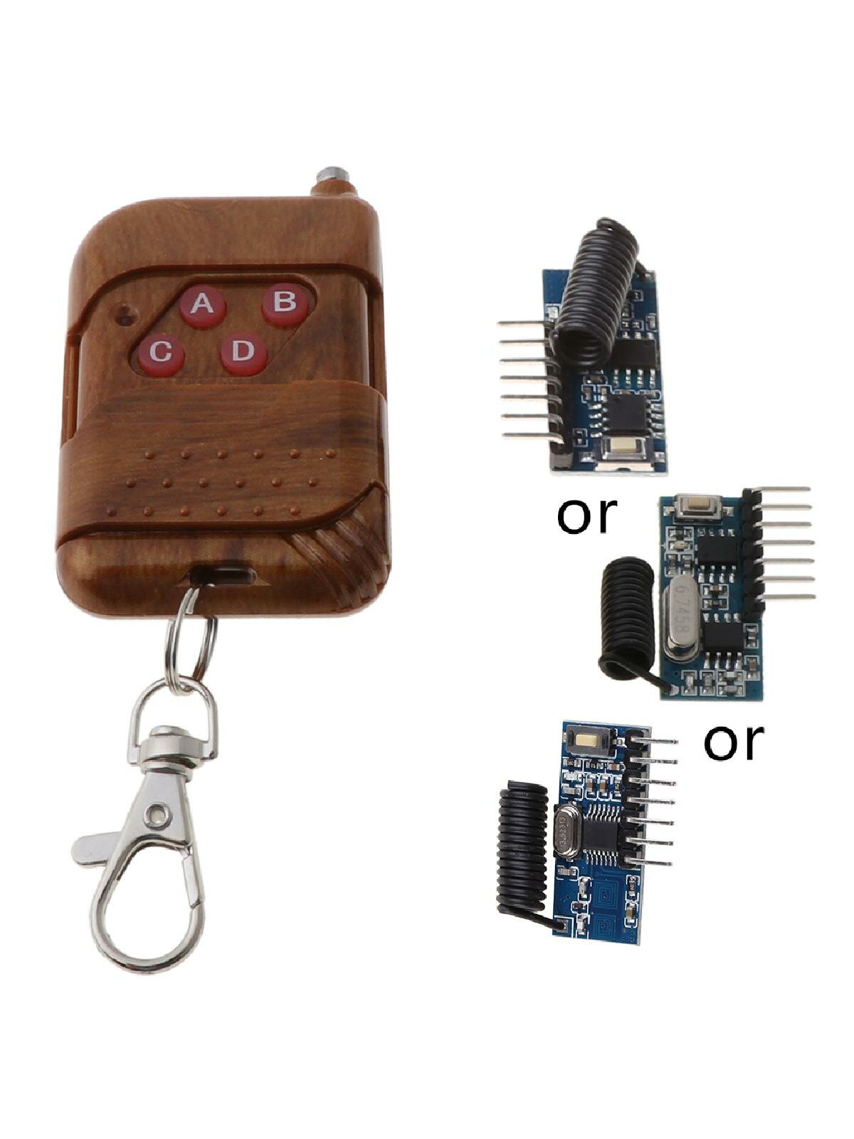 Четырехкнопочный пульт дистанционного управления из красного дерева плюс 1 модуль беспроводного декодирования на 4 канала