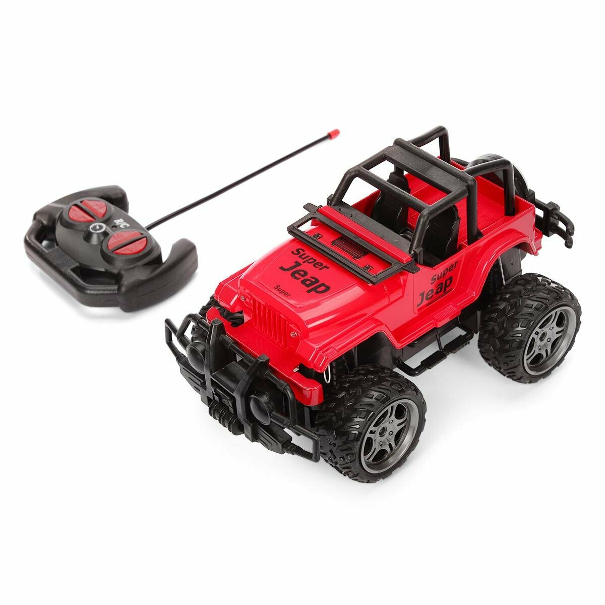 Джип на радиоуправлении "Super Jeep", красный/синий, пластик, световые эффекты