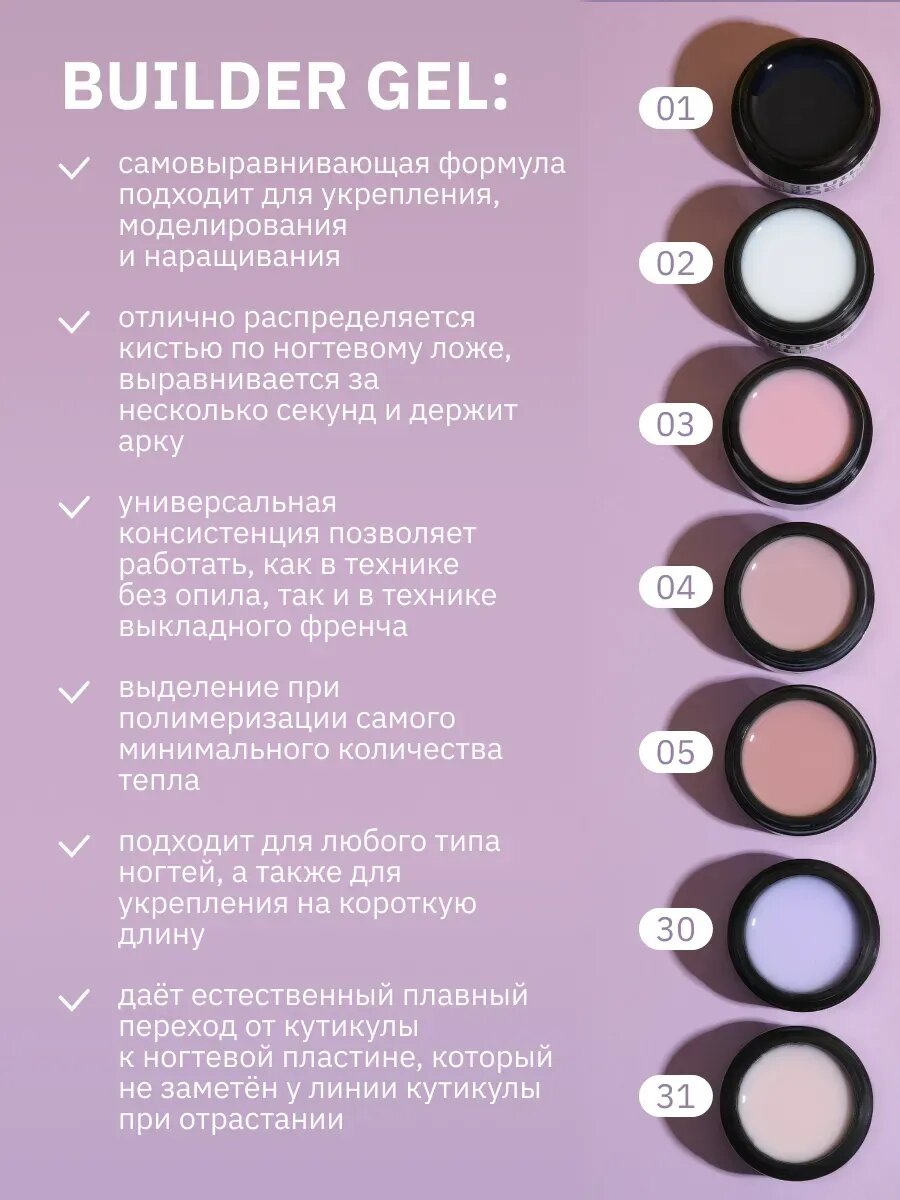 Гель для наращивания ногтей Mojo Builder Gel, укрепляющий, самовыравнивающийся, 15 мл — фото 1