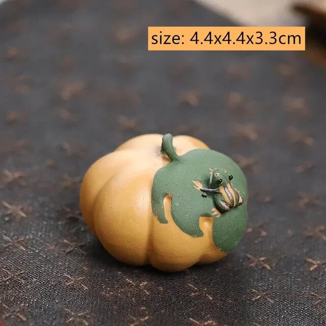 Китайская фиолетовая глиняная фигурка чайного питомца, ручная работа, модель лотоса и арбуза, скульптура, украшения для чайного сервиза, декоративные элементы для чайного сервиза.