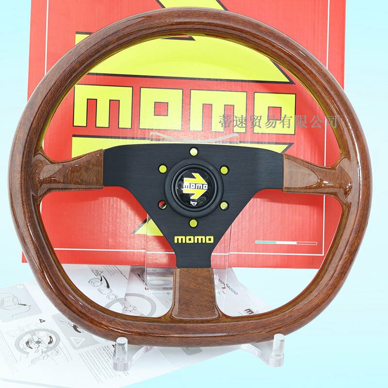 2026 Новая модель, популярная за границей, модификация автомобиля, классический ретро руль из персикового дерева Momo, D-тип, универсальный 14inch