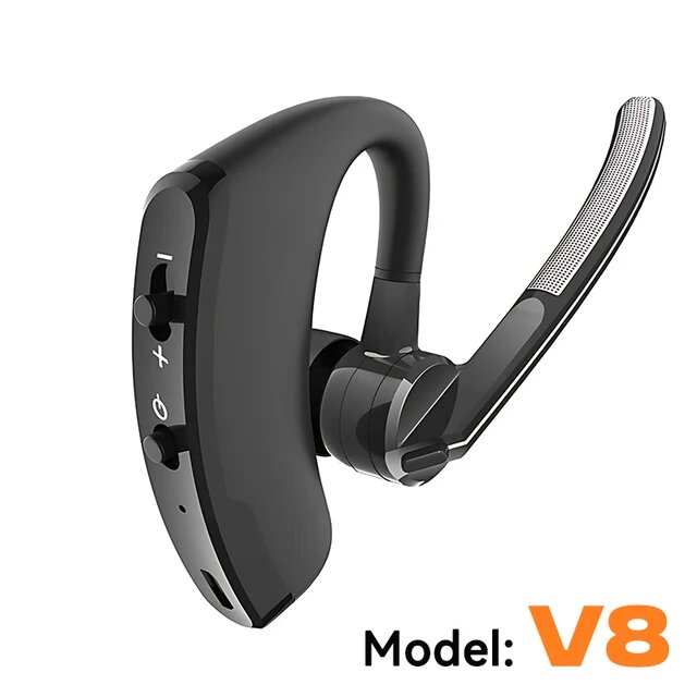 Беспроводные деловые наушники V9 с HD-микрофоном и функцией шумоподавления во время звонков, подходят для водителей, автомобилей и занятий спортом. Bluetooth-наушники с вращающимися на 270° амбушюрами.