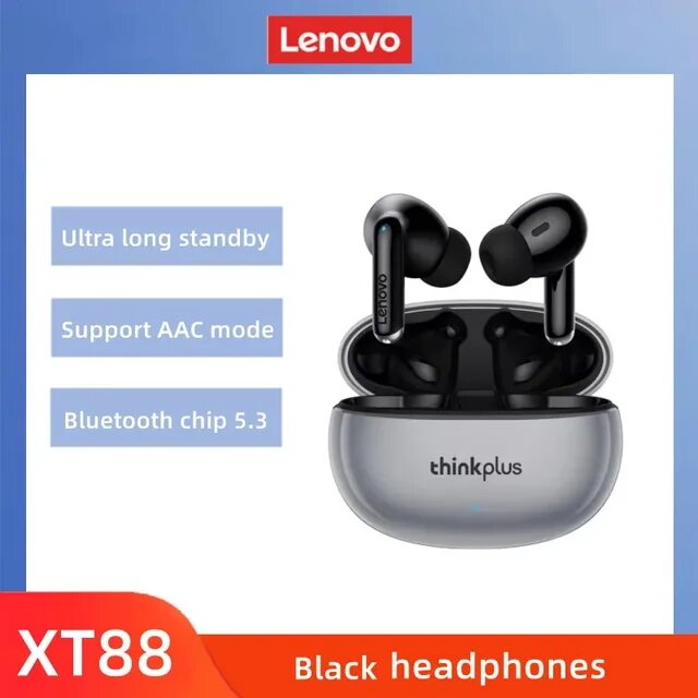 Оригинальные беспроводные Bluetooth-наушники Lenovo XT88, наушники для прослушивания HiFi-музыки, с микрофоном, водонепроницаемые спортивные наушники, новая модель 2022 года.