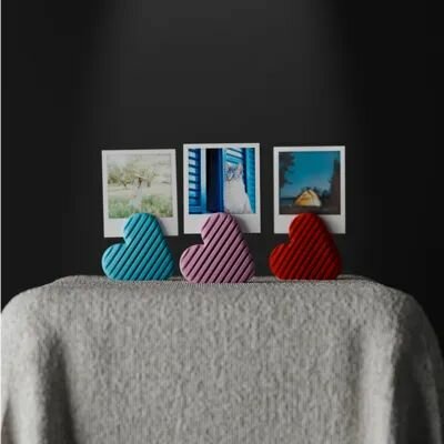 Подставка для фото "Ребристое сердце" 3D-печатная набор милых держателей для ваших любимых снимков!