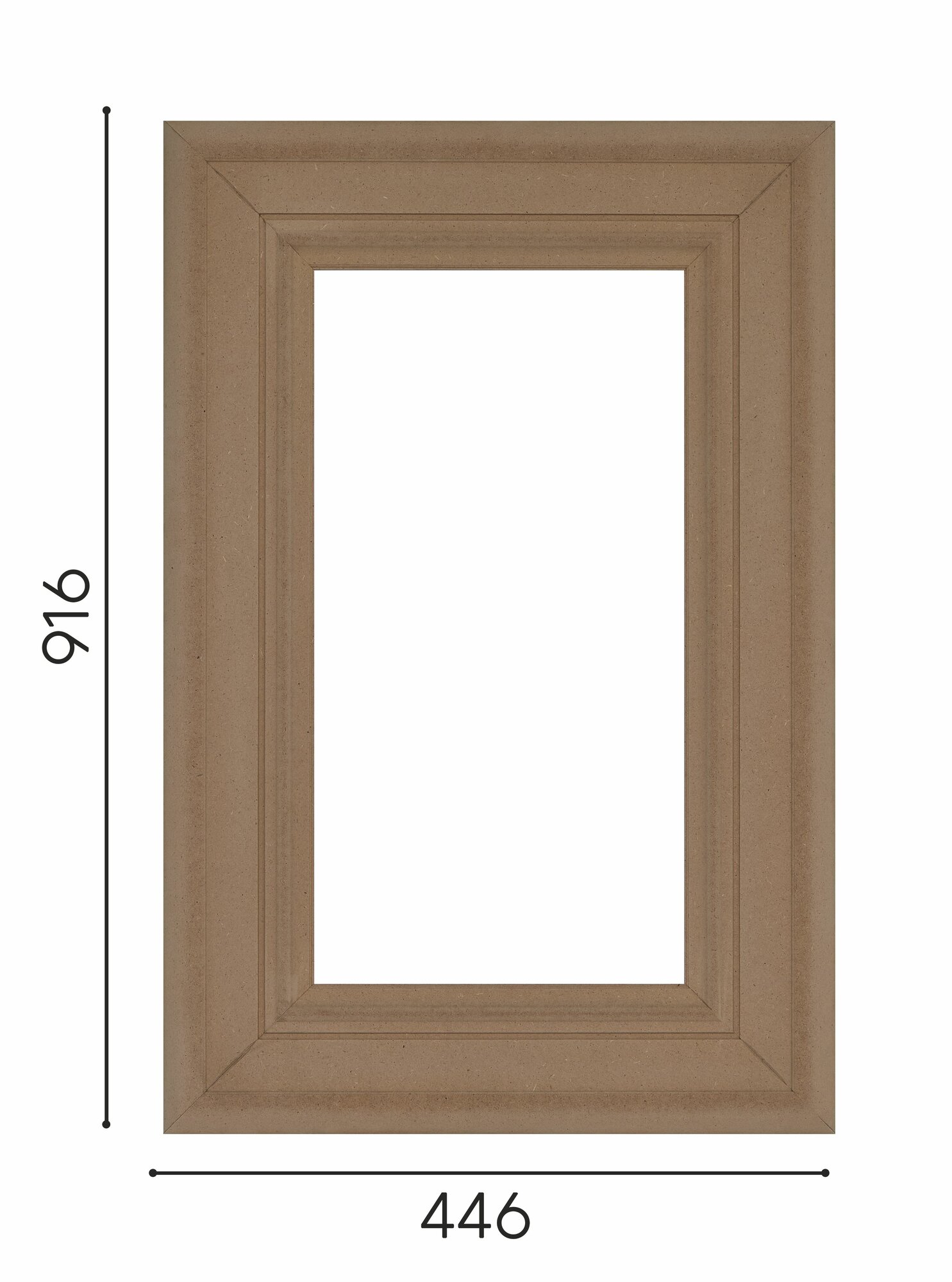 Фасад мебельный МДФ под покраску витрина